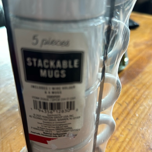 Kitchen | New White Stackable Mugs 4 Espresso Mugs With Stand Still In ...
